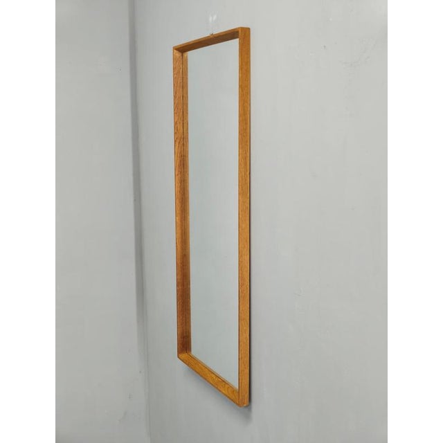 Danish Minimalist Wall Mirror with Oak Frame, 1960s | Chairish