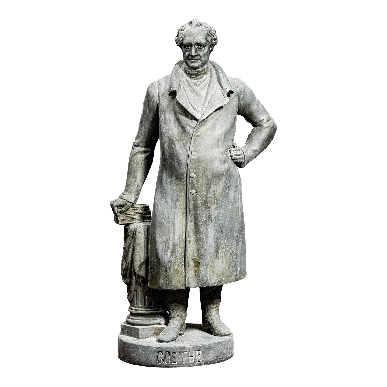 Large Spelter Metal Antique Victorian Statue Sculpture Goethe | Chairish
