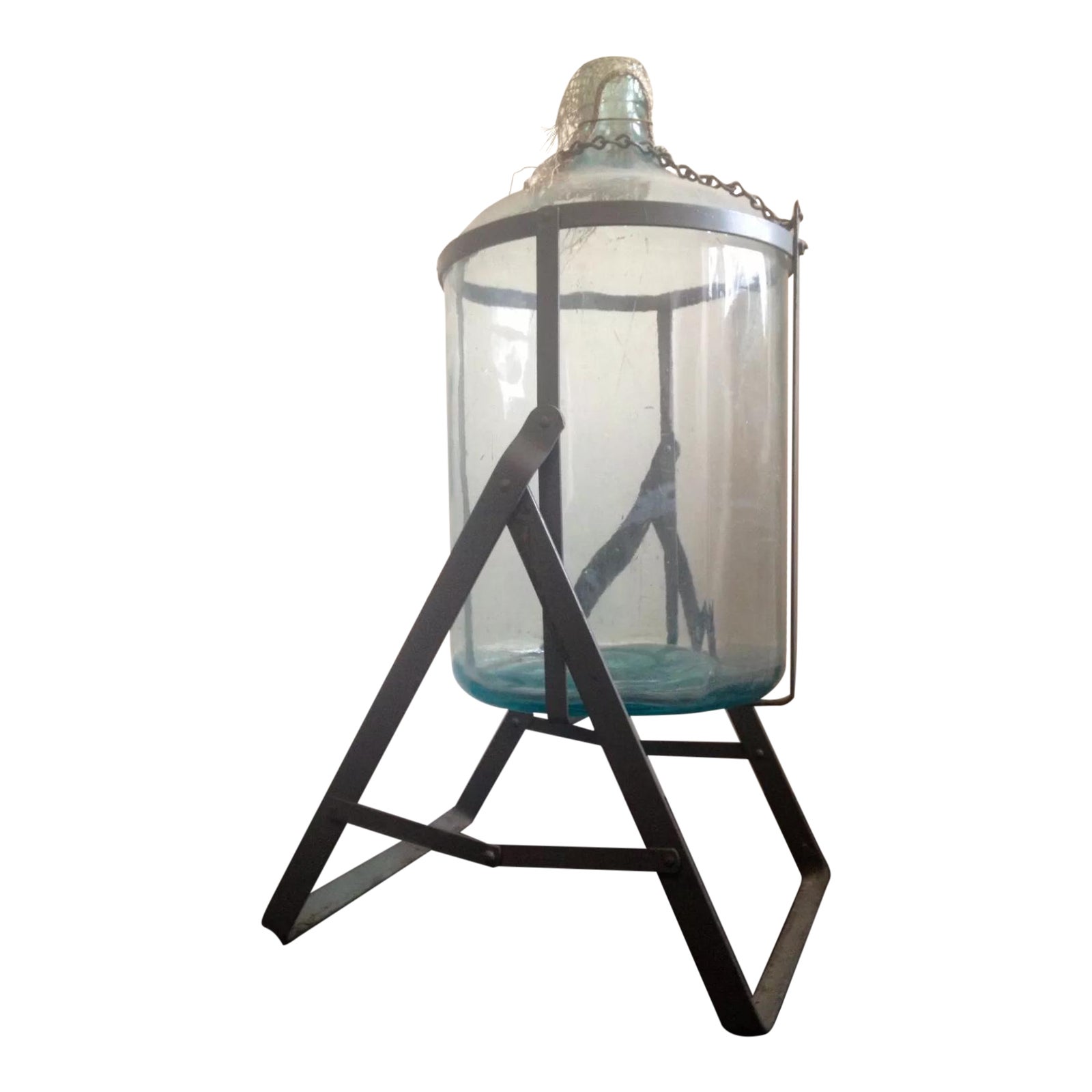 Vintage Carboy & Tipping Stand | Chairish