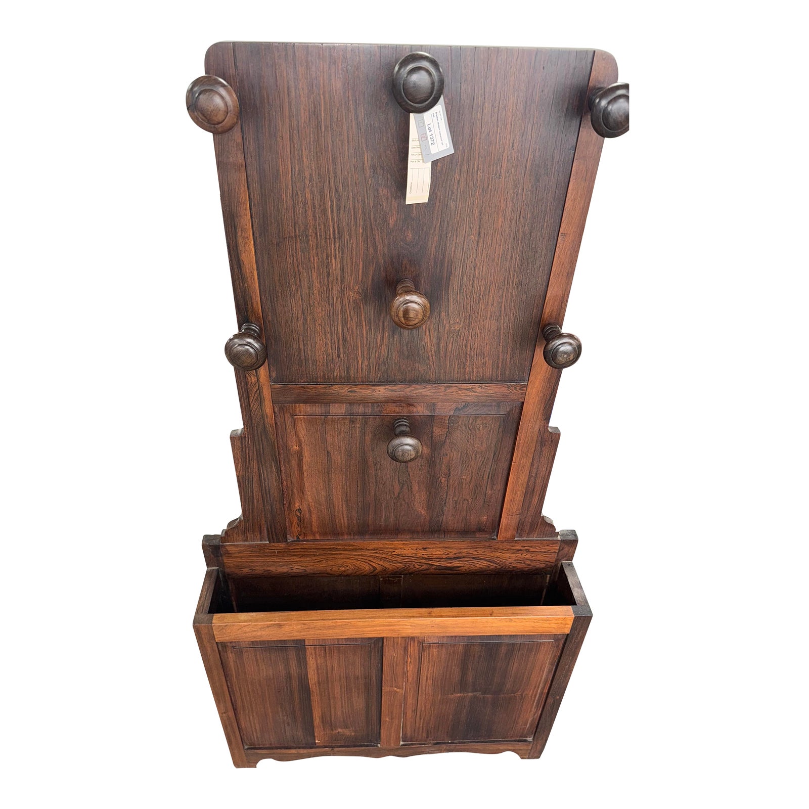 1980s Early Edwardian Hall Tree With Storage and Coat Hooks | Chairish