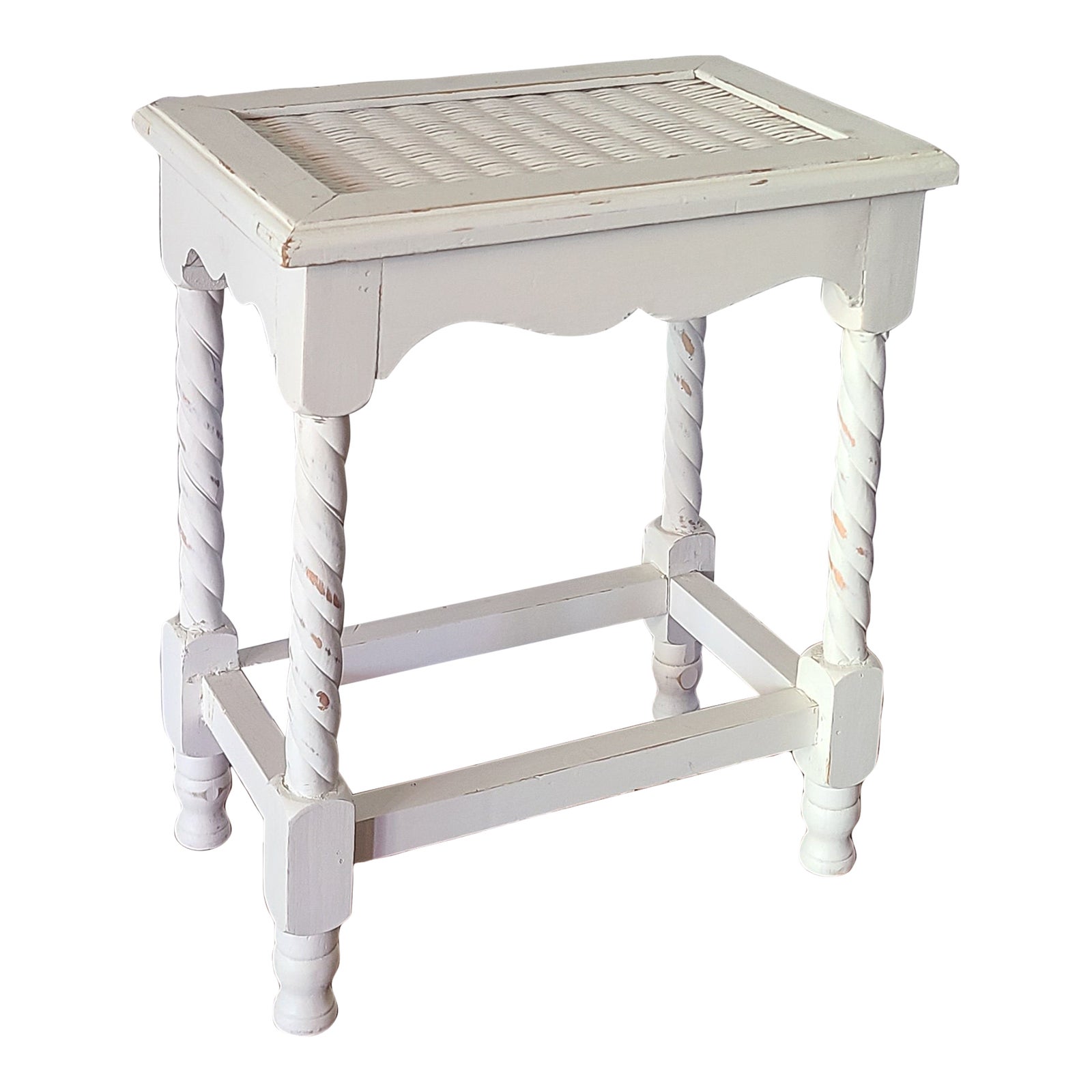 1970s Mid-Century Small White Painted Side Table | Chairish