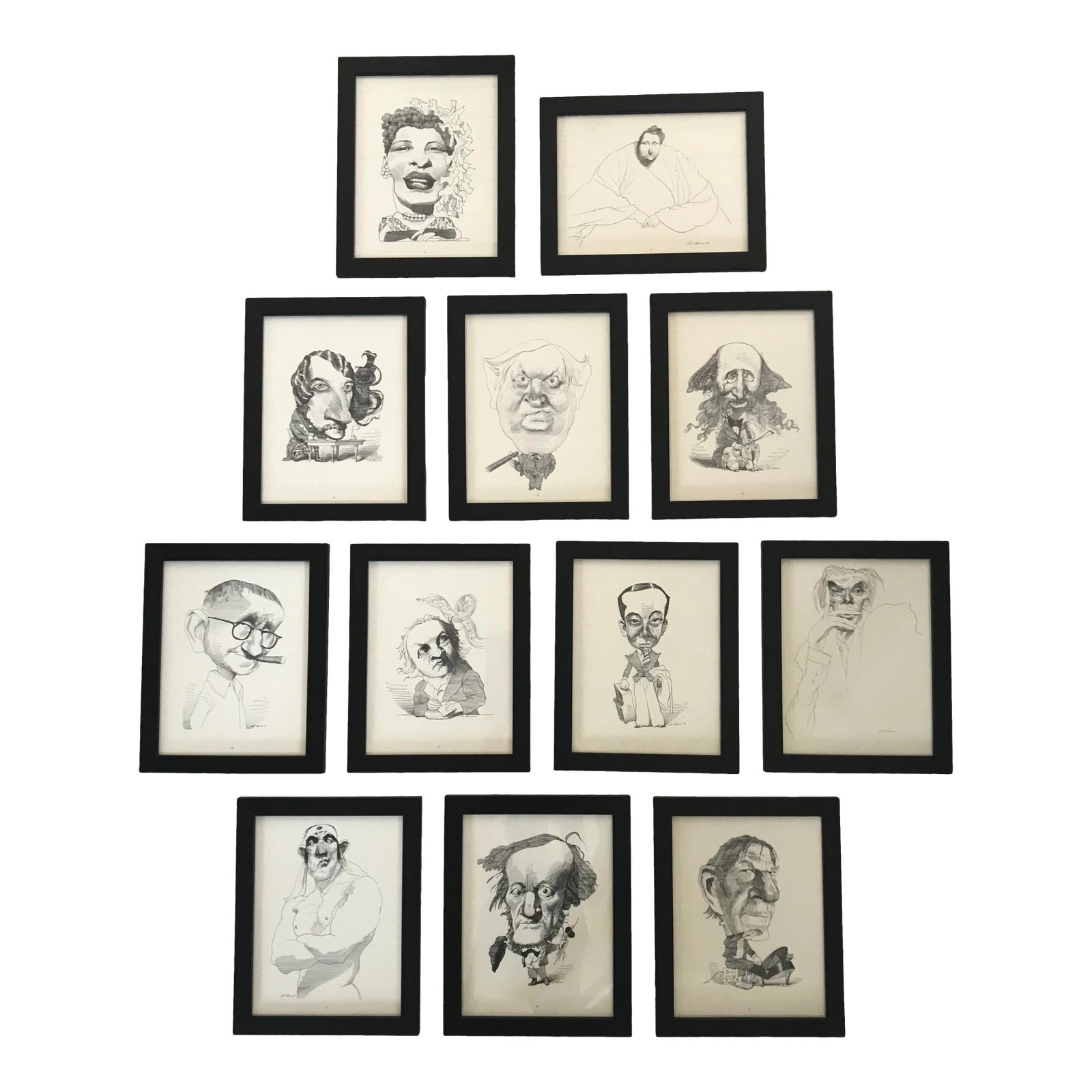 1977 Vintage David Levine Writers Composers & Performers Caricature ...