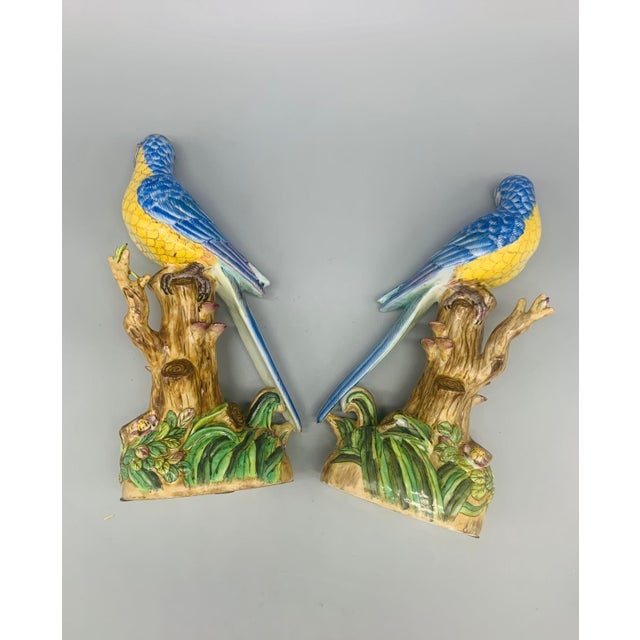 1960s Pair of Vintage Porcelain Hand Painted Parrots Andrea by Sadek ...