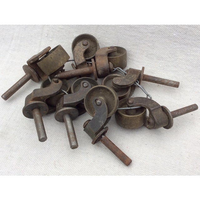 Antique Brass Castors - Set of 8 | Chairish