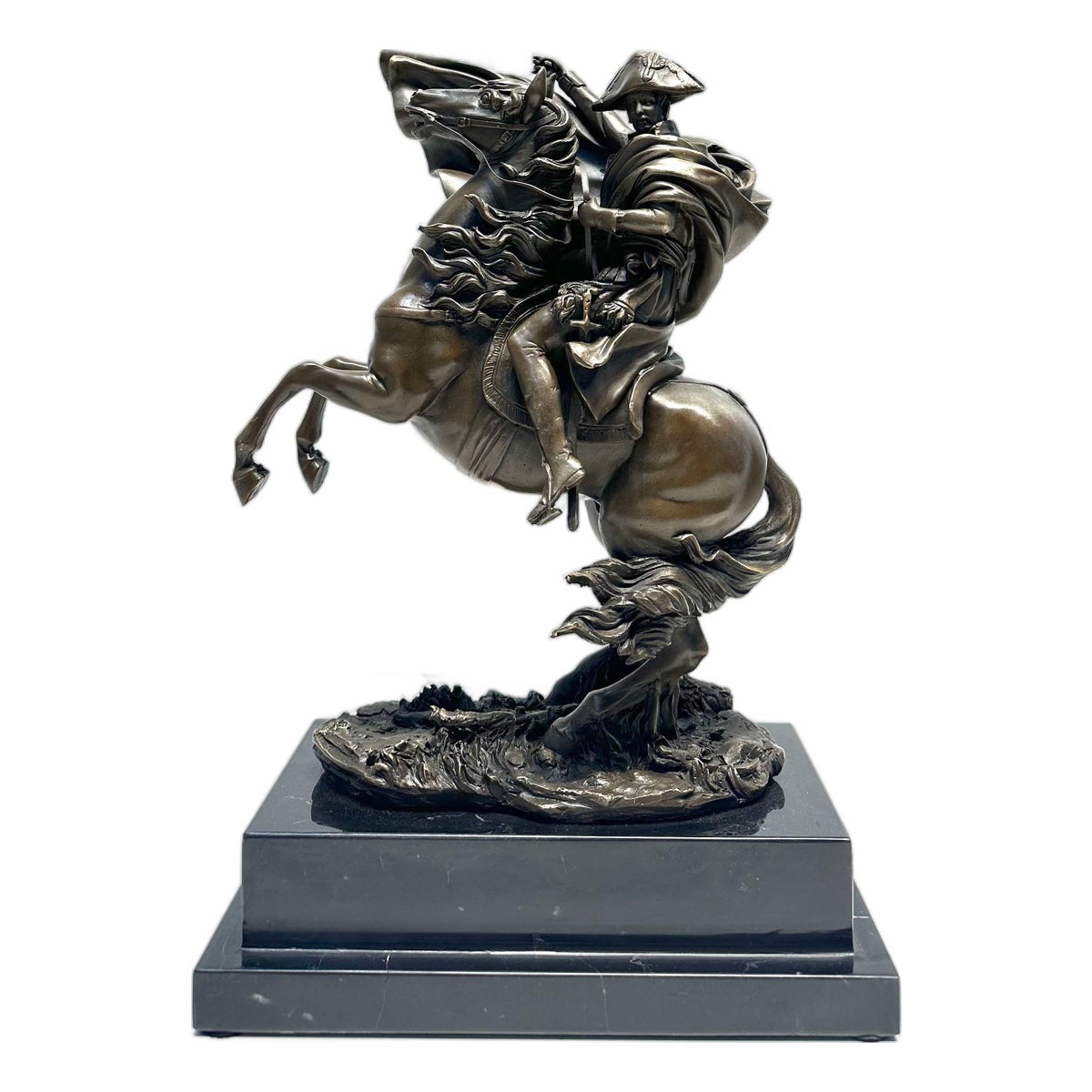 After Jacques-Louis David, Napoleon Bonaparte, Bronze on Black Marble ...