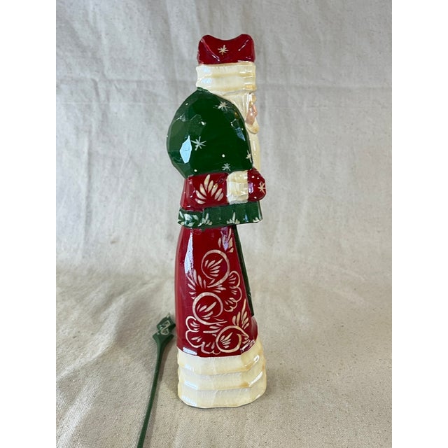 20th Century Hand Carved Wooden Santa Claus Figurine | Chairish