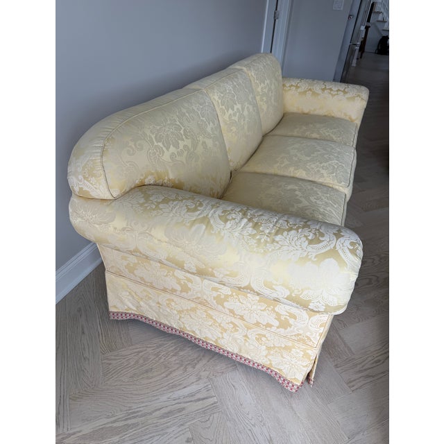 Lewis Mittman Tight Back 3-Seat Skirted Sofa With Roll Arms With Houlès ...