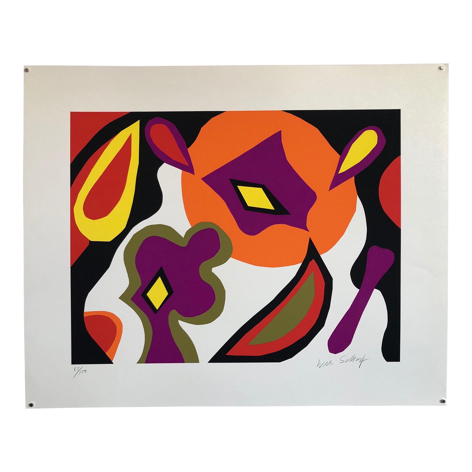 William Scharf, Bright Vibrant Pop Art Silkscreen NYC Abstract ...