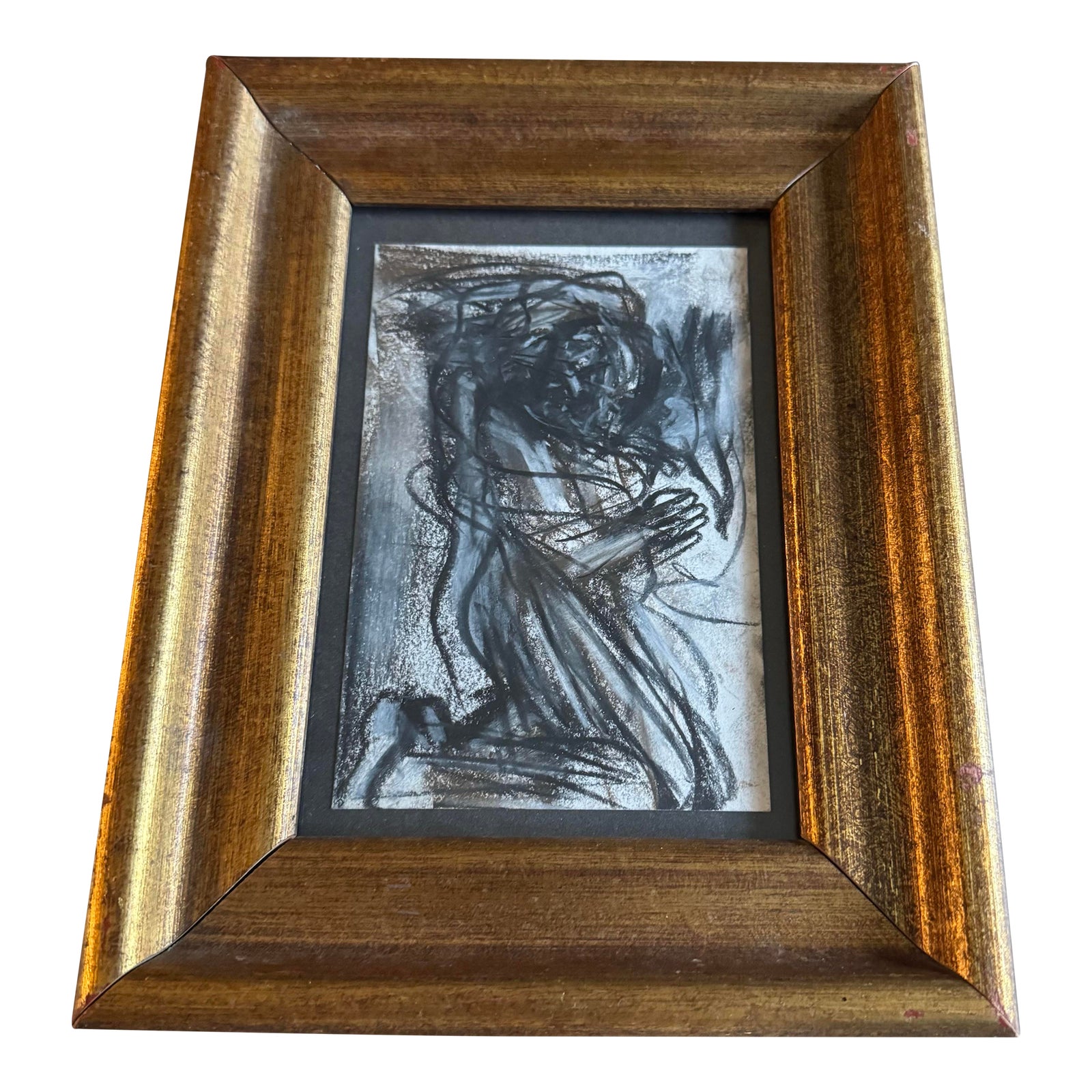 Original Pastel Abstract/Brutalist Figural Drawing on Paper. From the ...