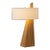 Nova Obelisk Table Lamp, Natural Ash Wood Finish, White Cotton-Linen ...