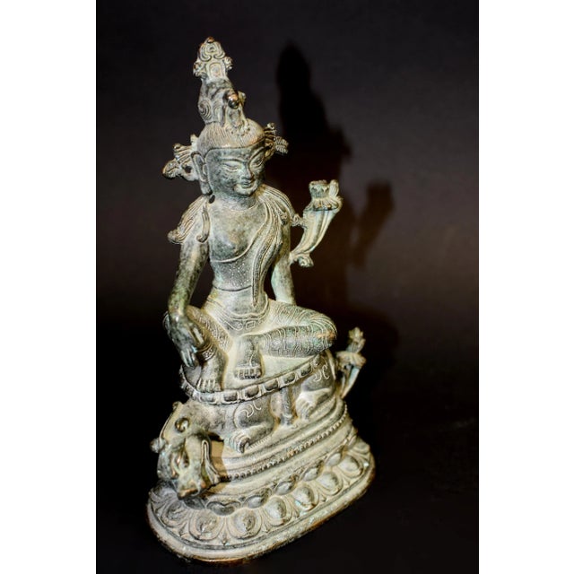 Mid 20th Century Indra Hindu Tibetan Bronze Buddha King of Gods | Chairish