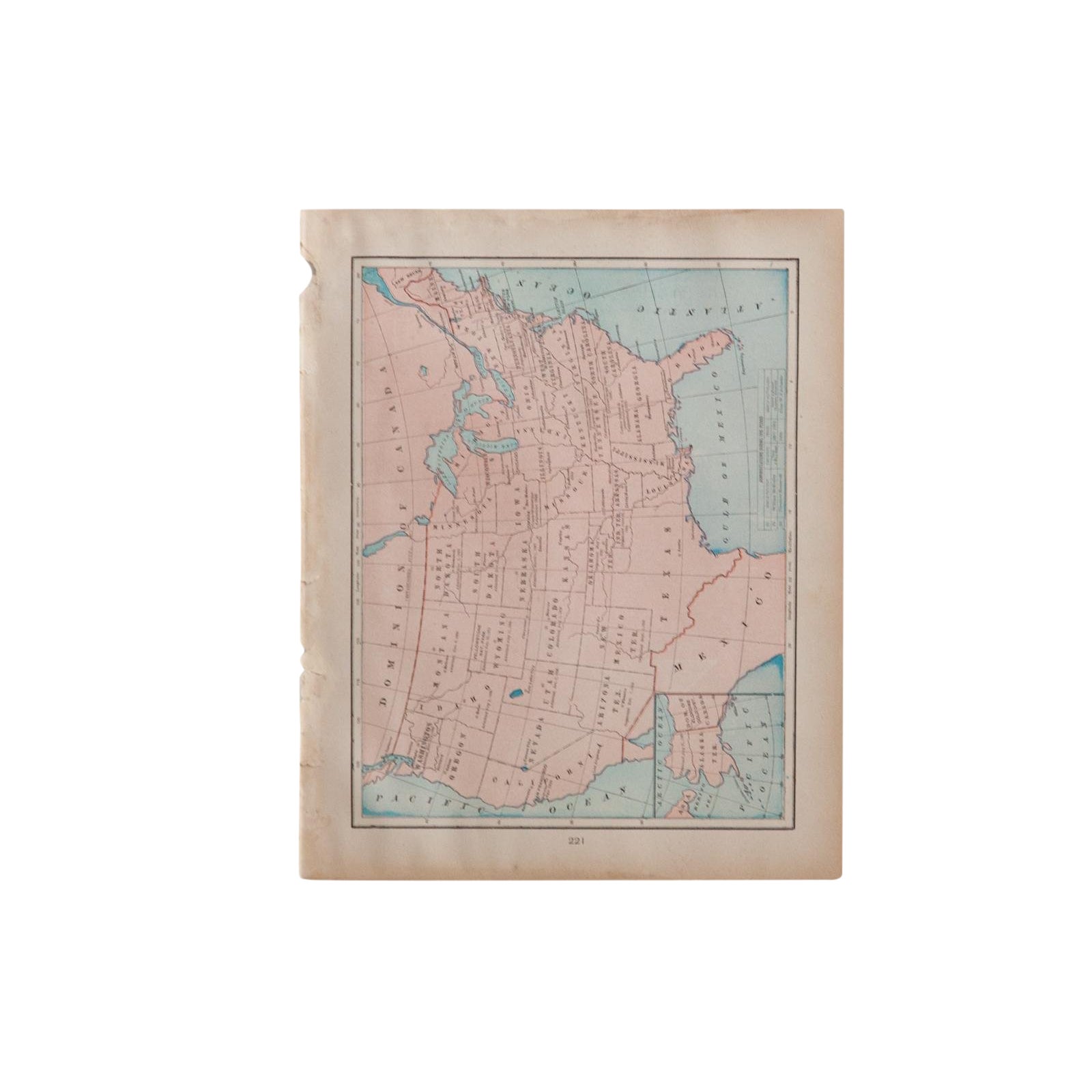 Cram's 1907 Map of Usa | Chairish