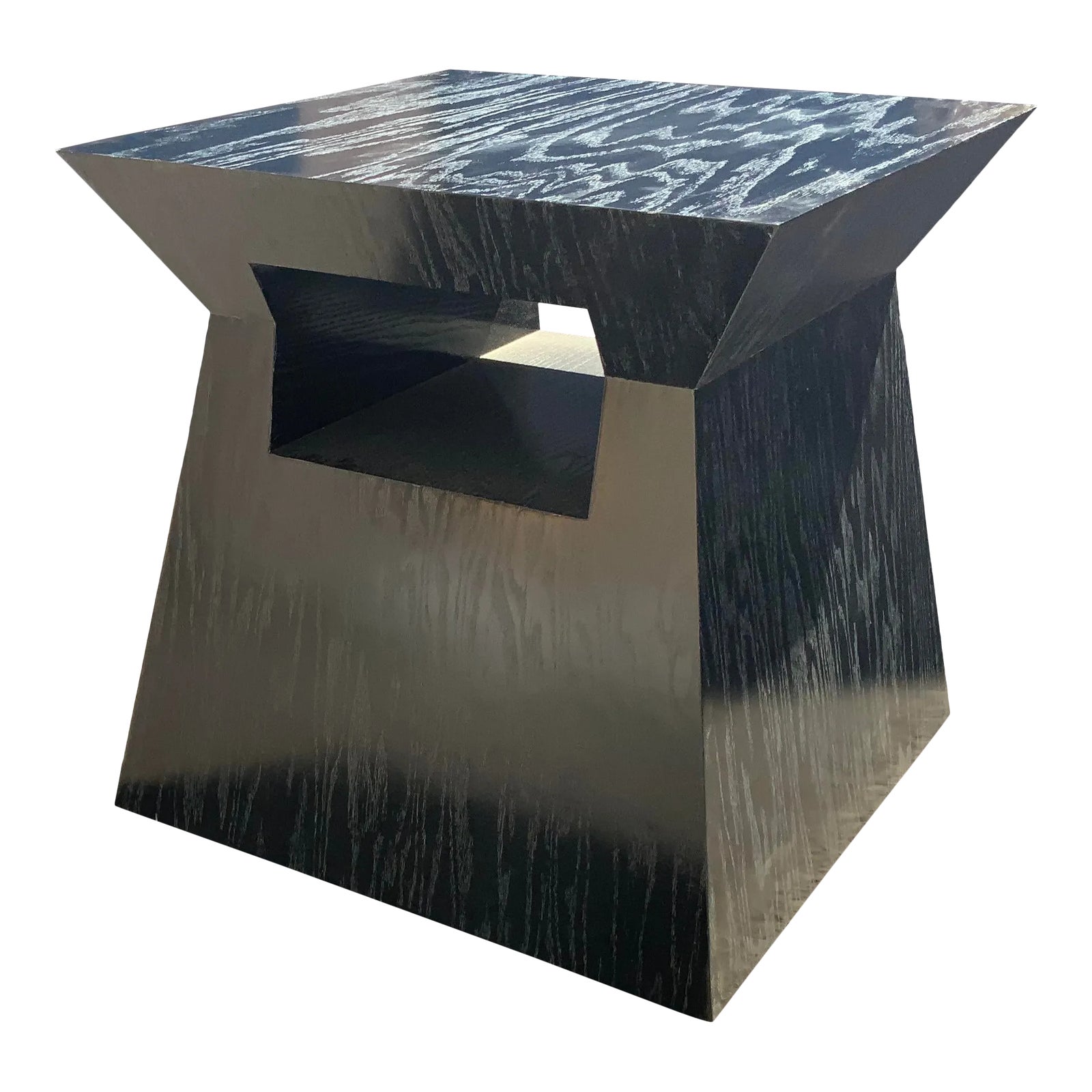 Modern Black End Table | Chairish