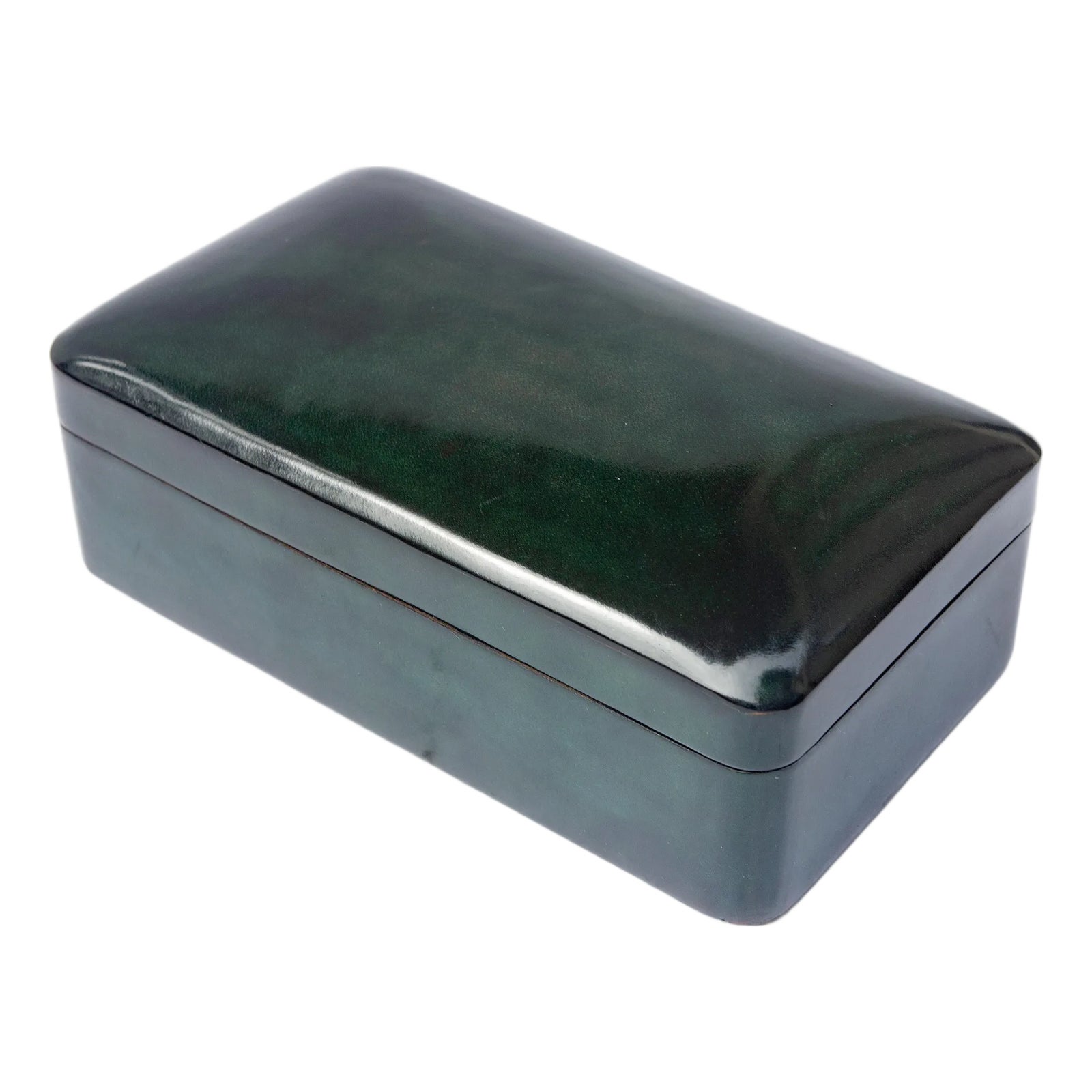 Exceptional Italian Emerald Green Leather Box by Pelletteria Bruscoli ...