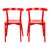 Scandinavian Modern Red Side Chairs, 2 | Chairish