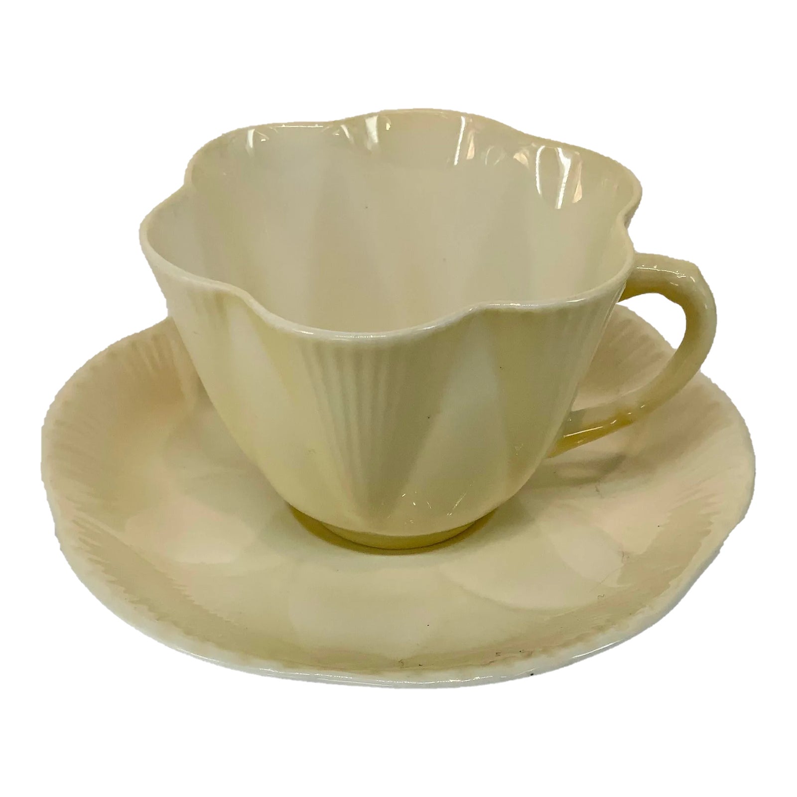 Shelley England Bone China Dainty Yellow Tea Cup and Saucer | Chairish