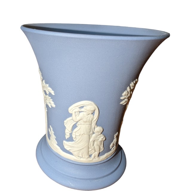 Set of Four 1950s Wedgwood Blue Jasper Posy Pots | Chairish