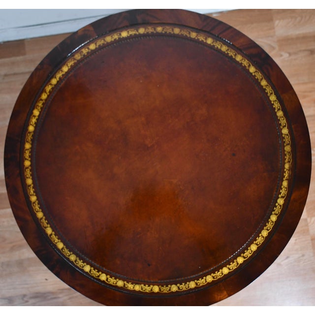 1930 Weiman English Regency Mahogany & Leather Top Side Table / End ...