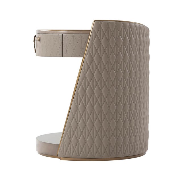 Leather Wrapped Side Table | Chairish