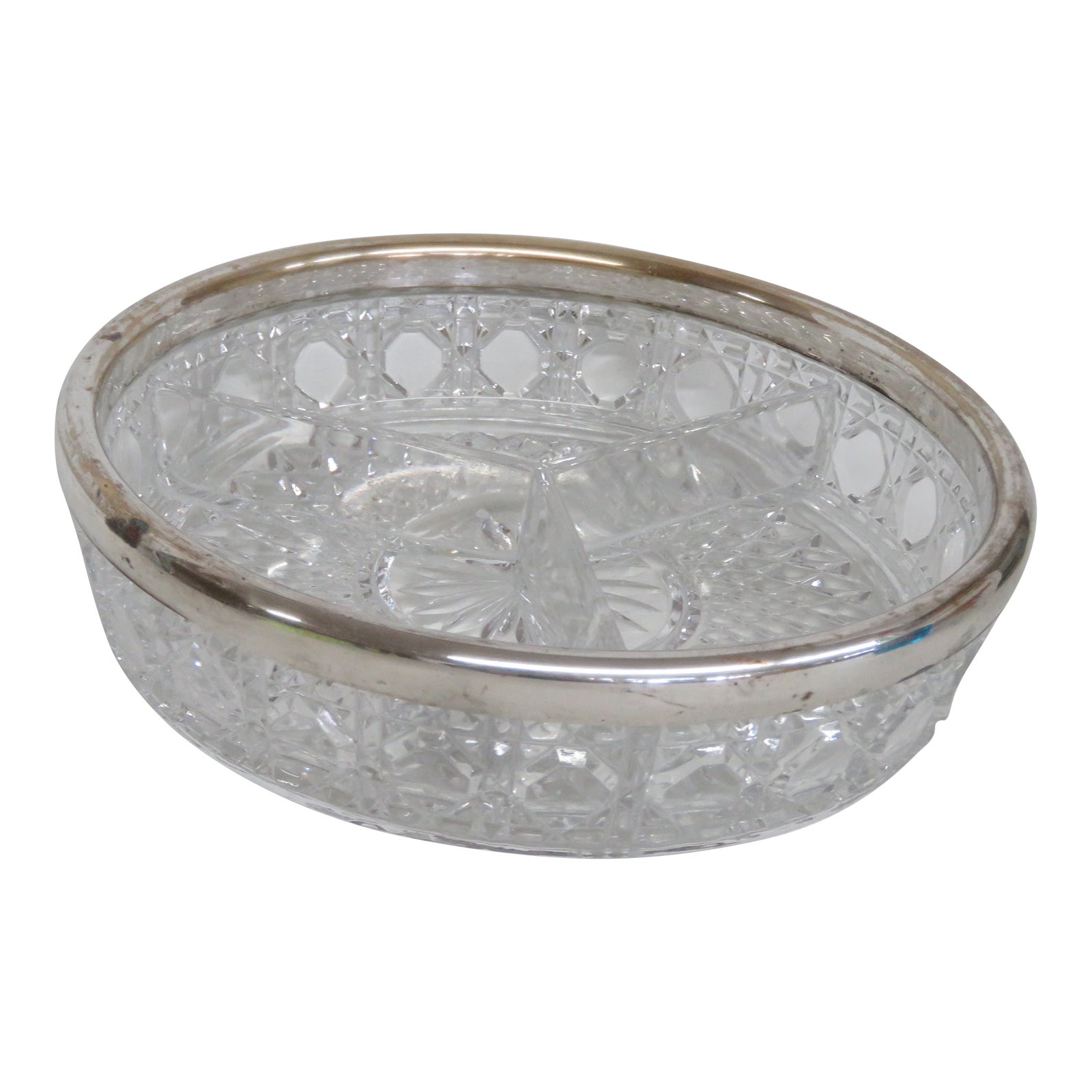 El Royel Germany Lead Crystal 3 Part Divided Serving Bowl 4589b | Chairish