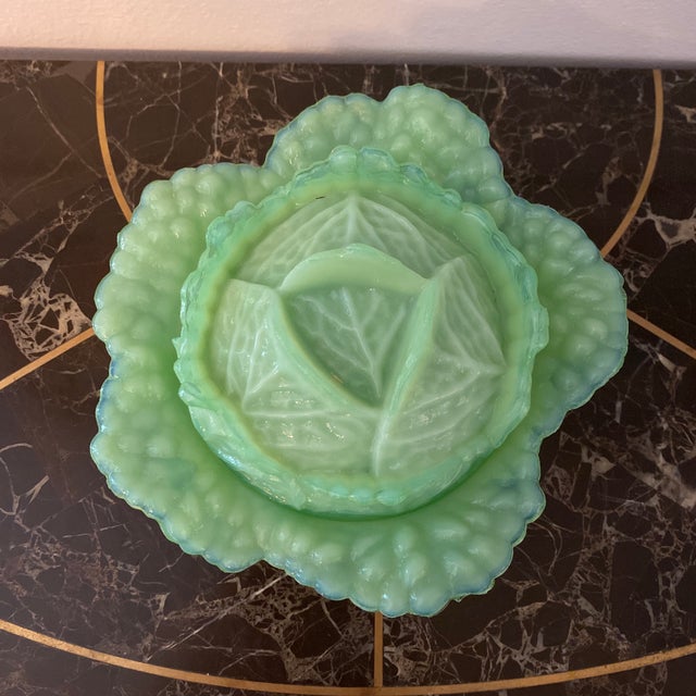 Mid 20th Century Mid Century Portieux Vallerysthal Green Opaline Glass ...