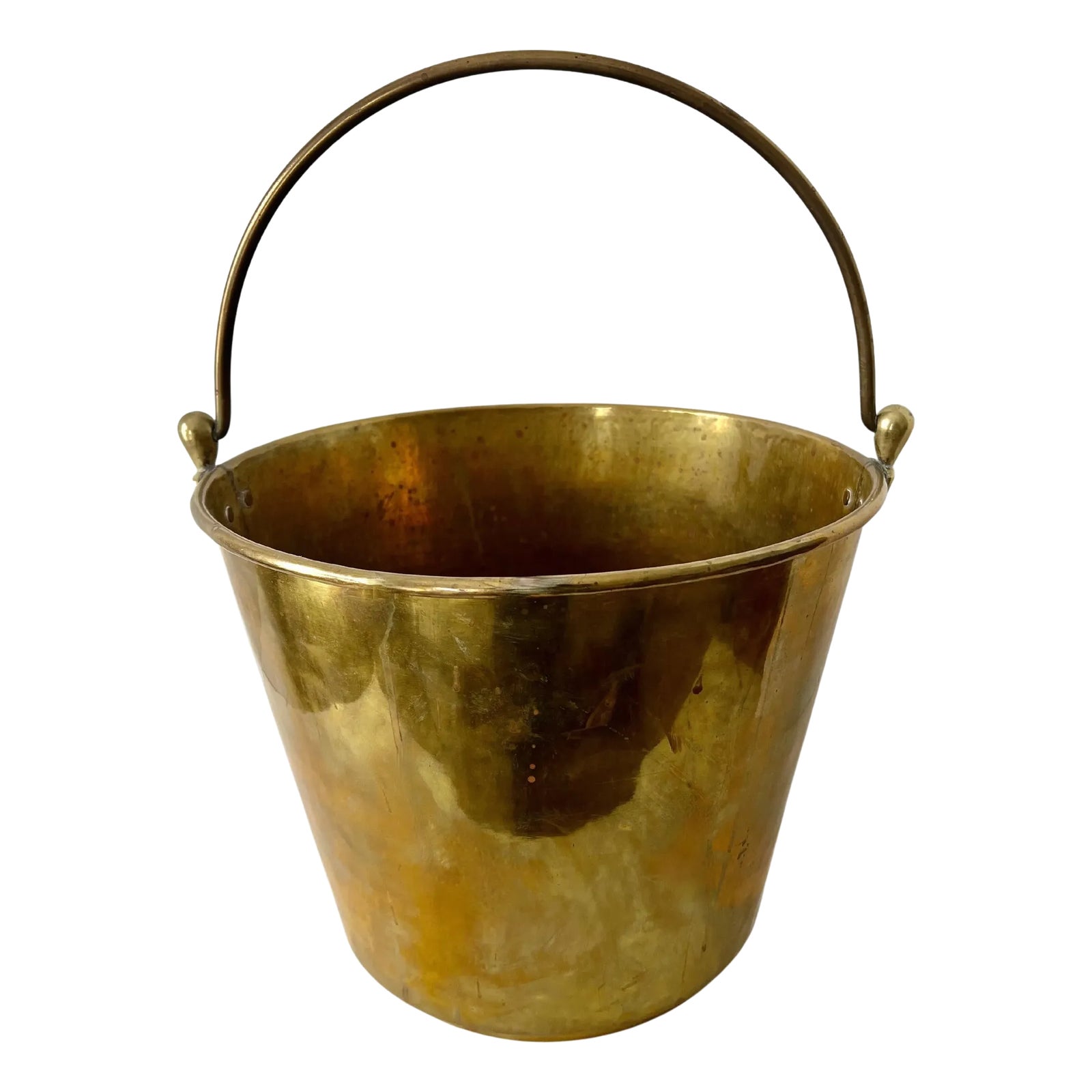 Solid Brass Pail Bucket with Handle | Chairish
