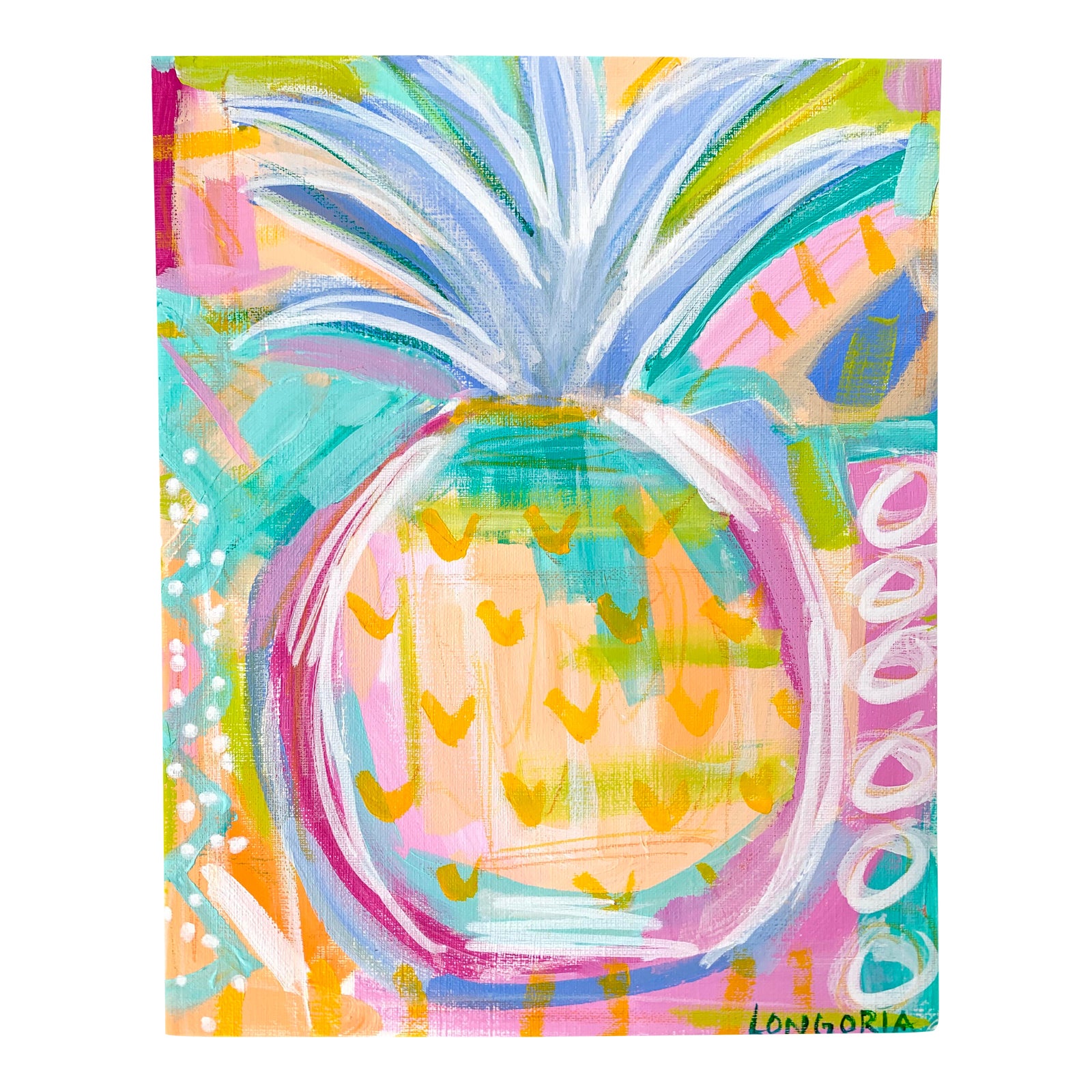 “Pineapple #8” Abstract Painting by Christina Longoria | Chairish