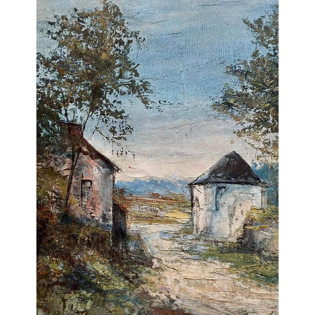 J Clement Signed Original Framed Impasto Cottage and Landscape Oil on ...