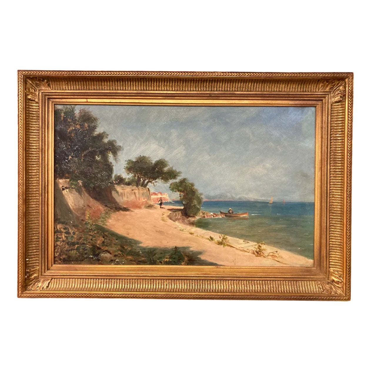 Peter Baumgartner, Seaside Landscape, 1800s, Oil on Canvas, Framed ...