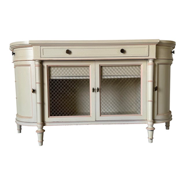 Hollywood Regency French - Style Faux Bamboo Details and Wire Doors ...