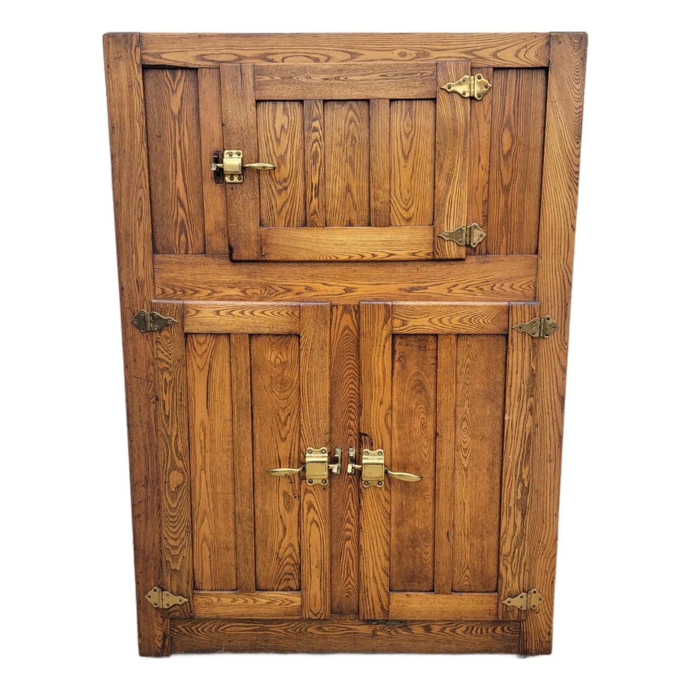1930s Vintage Solid Oak Wood Ice Chest | Chairish