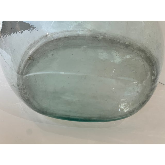 Vintage Light Blue Glass Demijohn Oval Shaped Bottle | Chairish