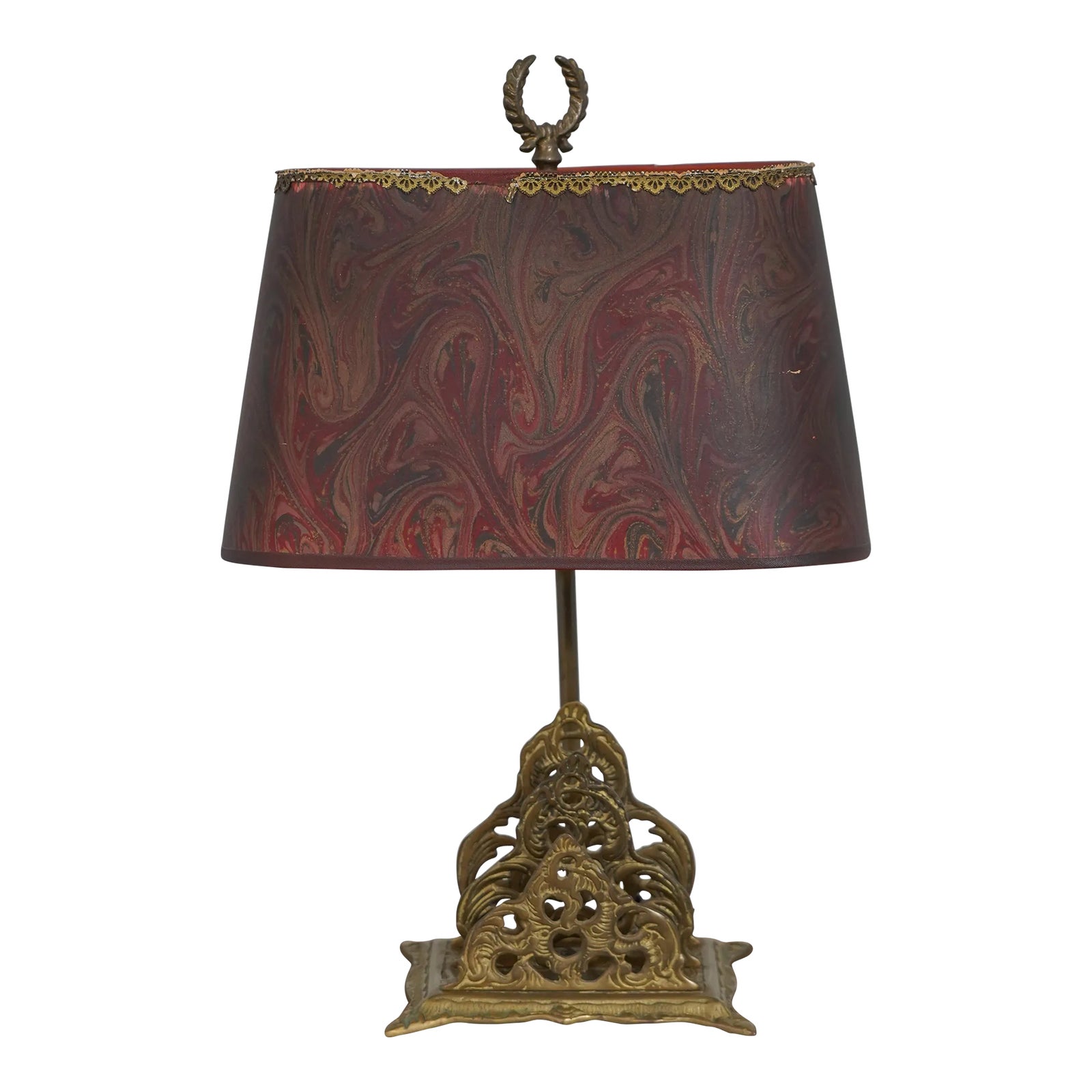 Letter Holder Decorative Desk Lamp W. Shade | Chairish
