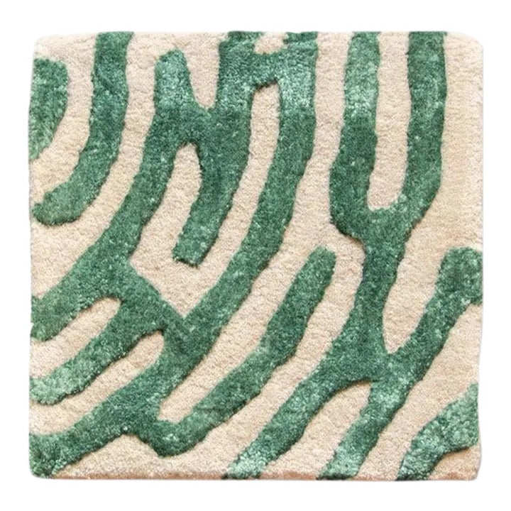 Sample Amiens Maze Rug, Boxwood Green, 12x12 | Chairish