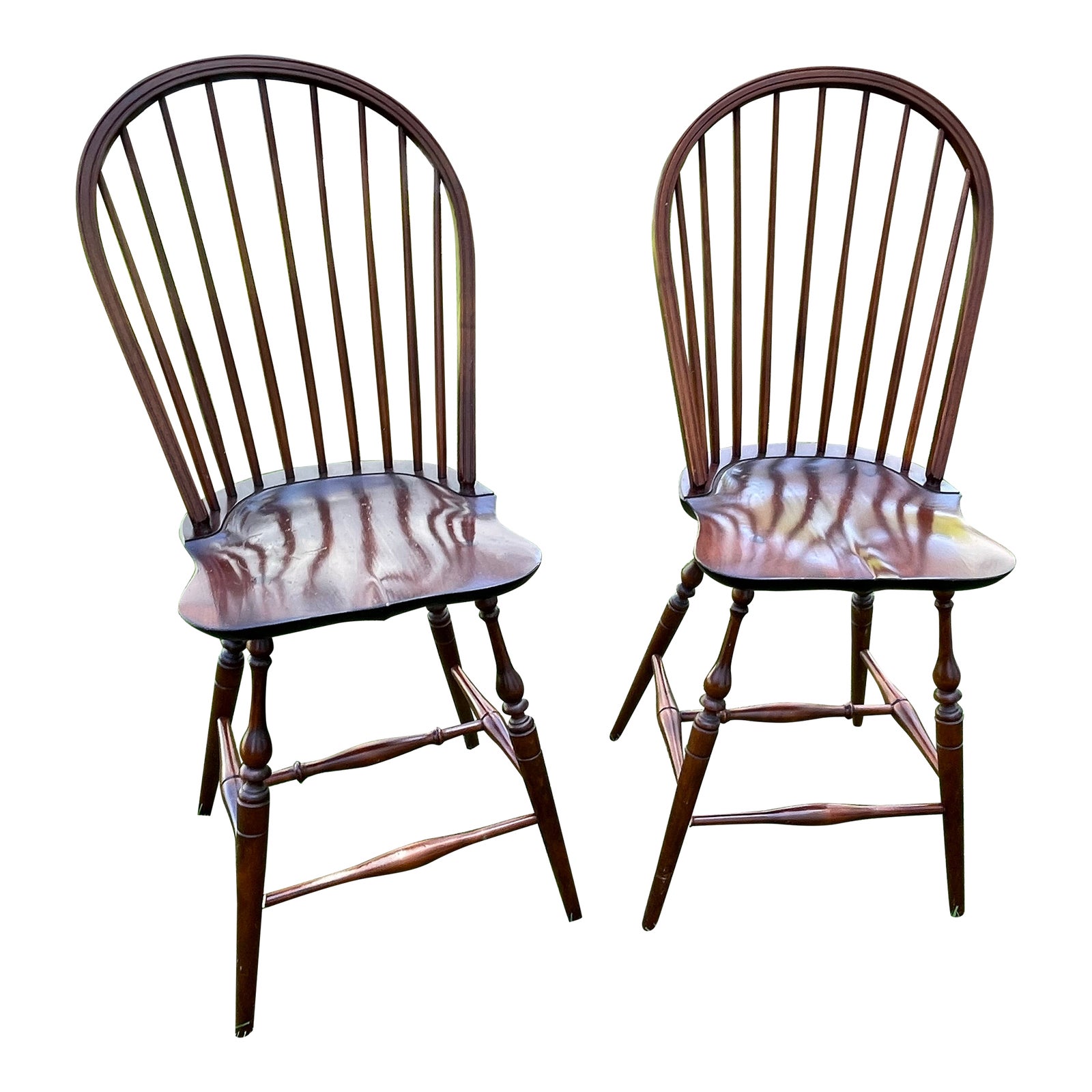 Pair of Windsor Counter Stools | Chairish