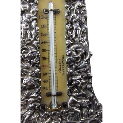 English Sterling Silver Desk Thermometer | Chairish