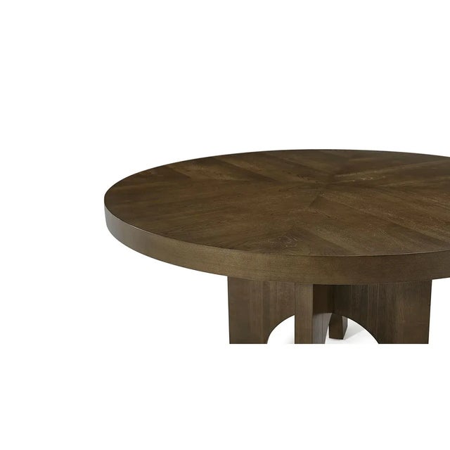 Modern Round Dark Ash Dining Table | Chairish