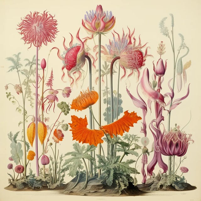 20' X 20' Framed 'Flowers' Print #2 - 'Hortus Floridus' Style | Chairish