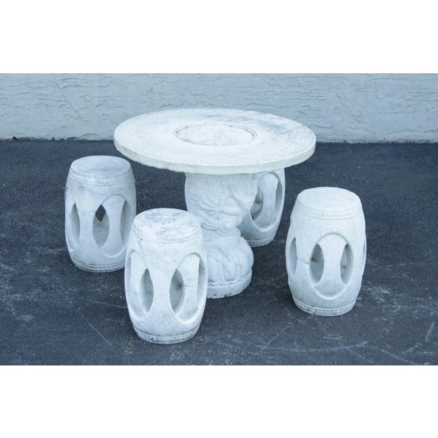 Marble garden table set store