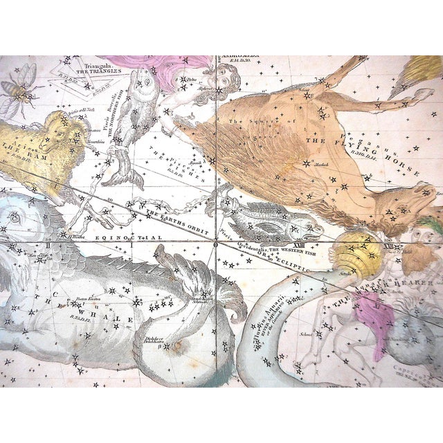 Astronomy-Antique 19th C. Celestial Map/Chart-Constellations & the ...