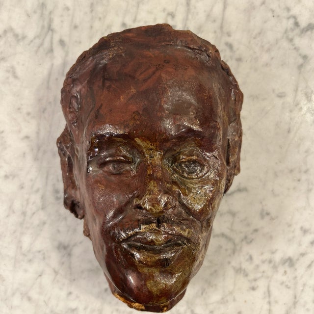 Raymond Wilson 1970s Clay Face Sculpture | Chairish