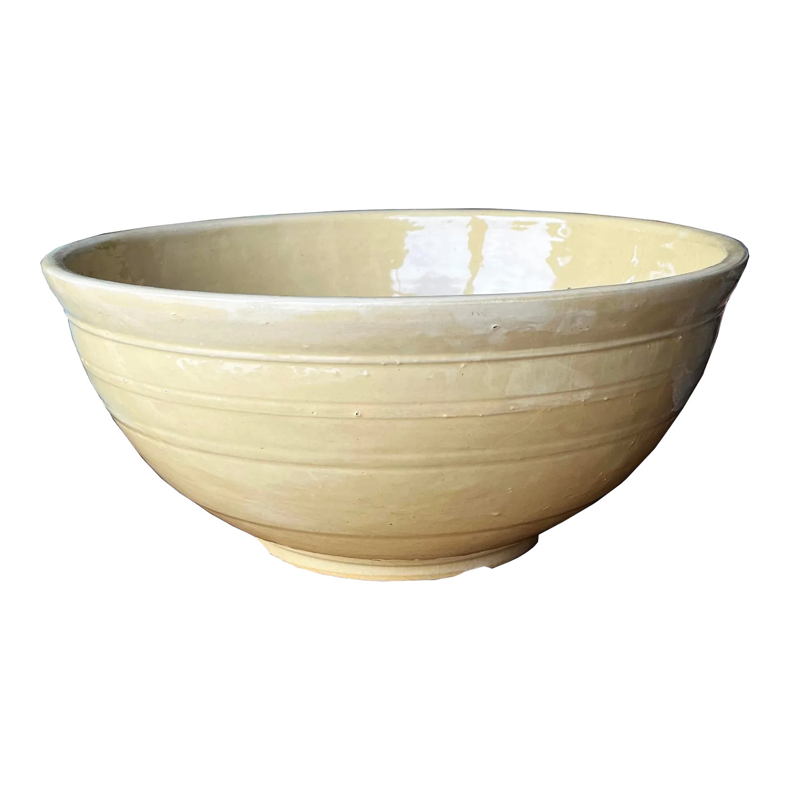 Early 20th Century Extra Large Ceramic Bowl | Chairish