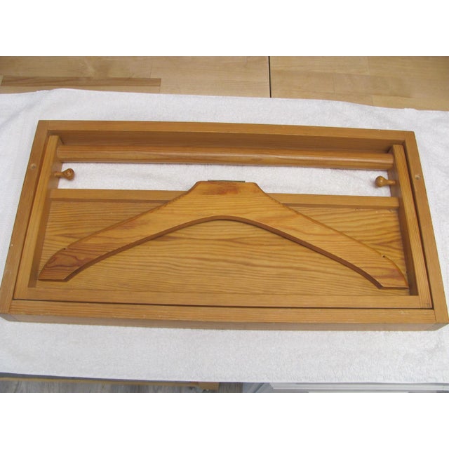 1960s Wall Valet in Pine After Adam Hoff and Poul Ostergaard Fold-Out Danish Modern | Chairish