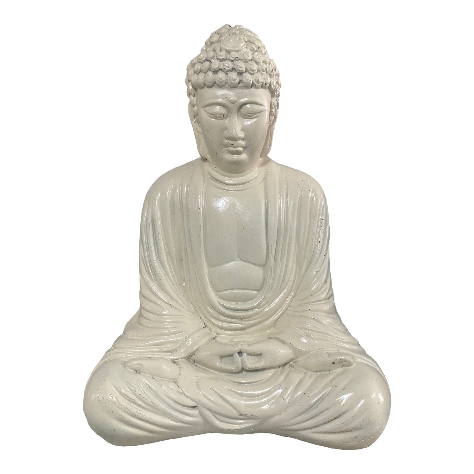 Ivory Patina Buddha Statue | Chairish