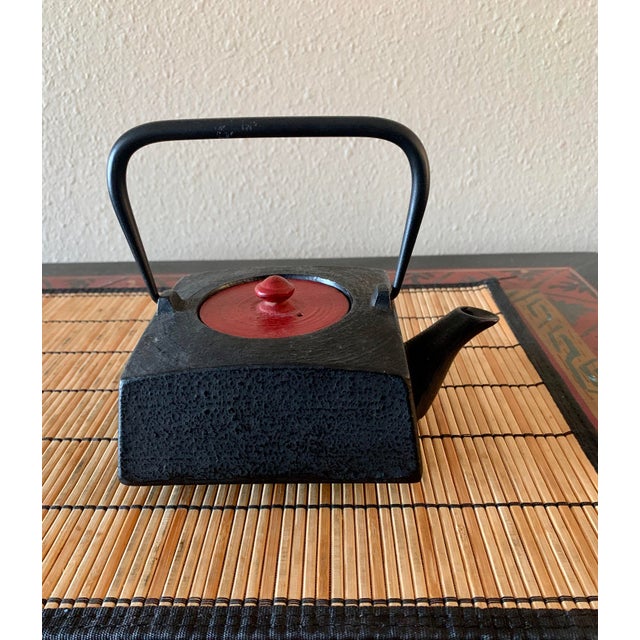 Modernist Square Postmodern Japanese Iron Tea Pot Teapot | Chairish