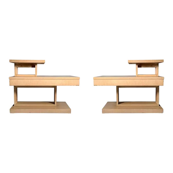 Lane Architectural End Tables - A Pair | Chairish