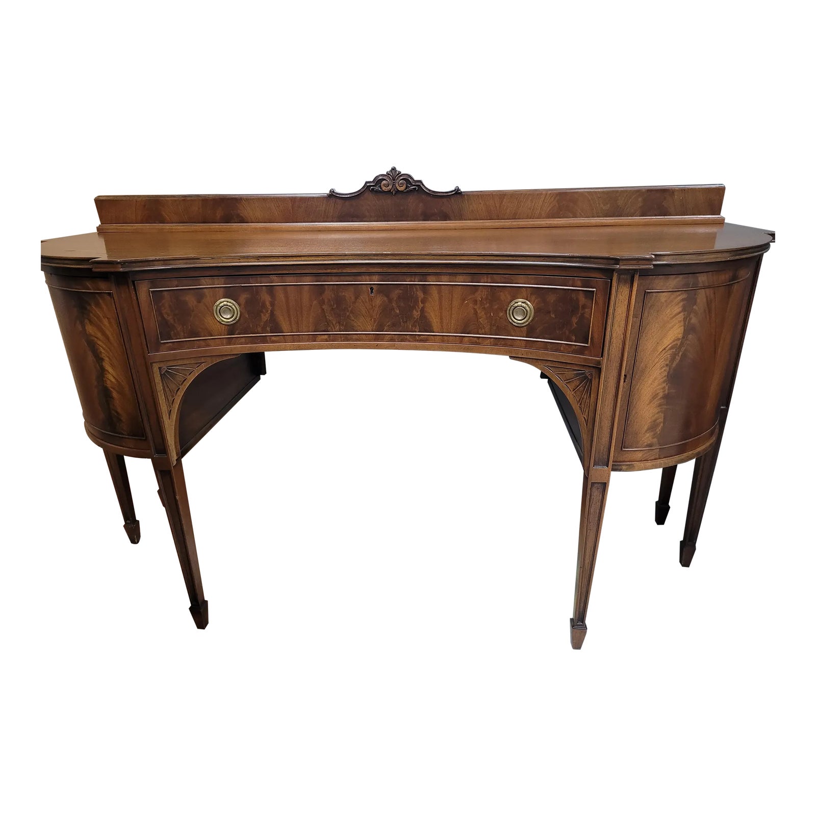 Vintage Baker Mahogany Waterfall Tall Buffet/Server/Console Table ...