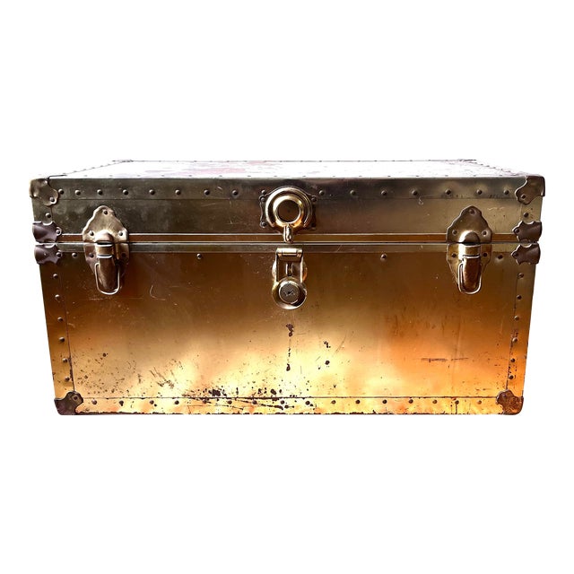 Large Vintage 1950s Sarried-Style Hollywood Regency Brass Cube Cedar ...