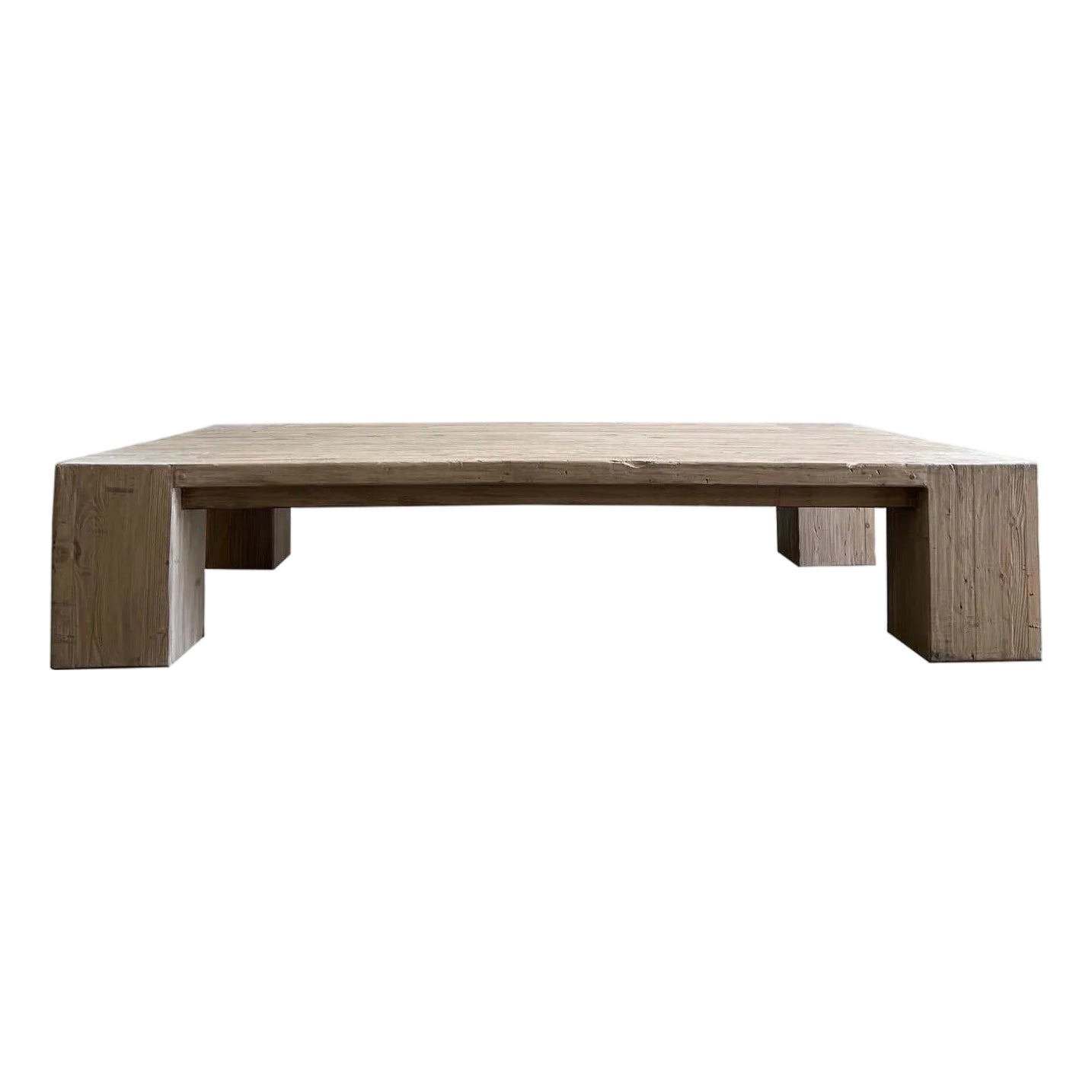 Custom XL Large Elm Wood Beam Coffee Table in Natura | Chairish