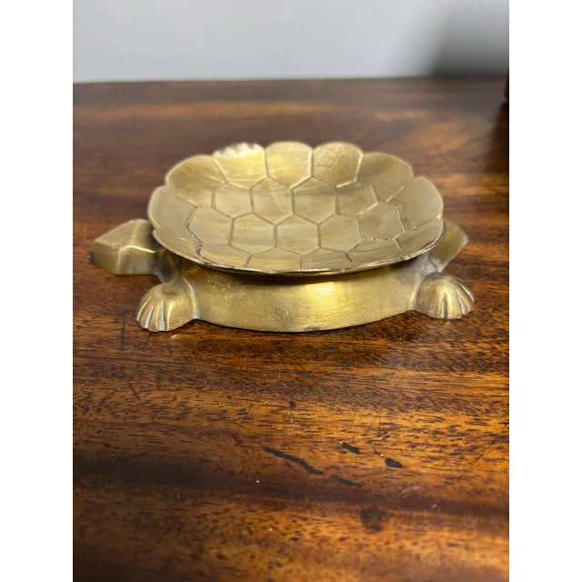 Vintage English Brass Turtle Trinket Dish | Chairish